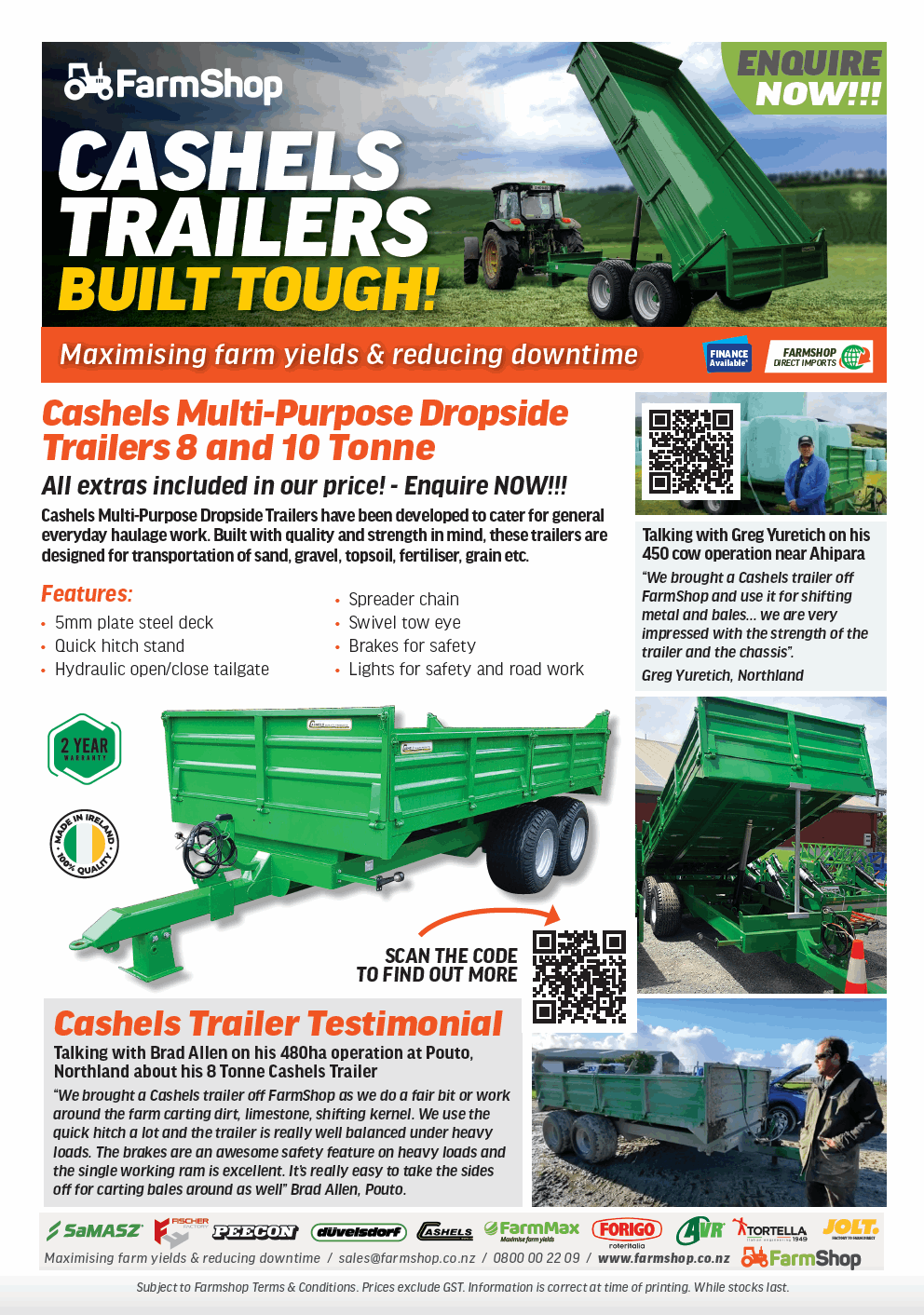 Shop Multi-Purpose 10 Tonne Trailers by Cashels | FARMSHOP – FarmShop